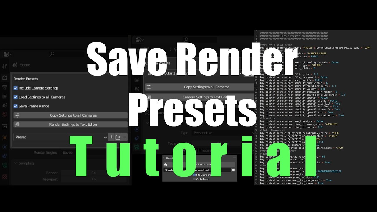 Save Render Presets version 1.3 Tutorial