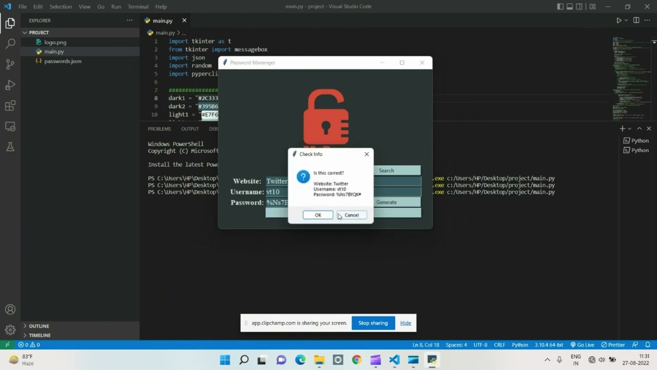 Password Manager GUI Application