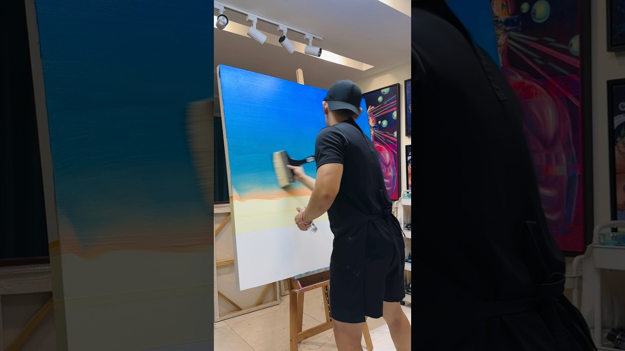 Start a new painting ✨ #jedthngo #acrylic #contemporary #surrealcontemporary #surrealism