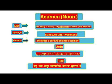 Acumen Meaning In English// Urdu/Hindi. #vocabulary #english