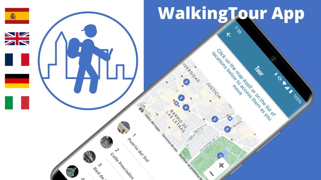 WALKING TOUR SPAIN in ONE APP, includes audioguide and maps #freetour #travelapps #spain