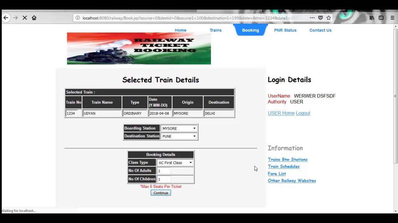 Railway Reservation Management System | Student Projects