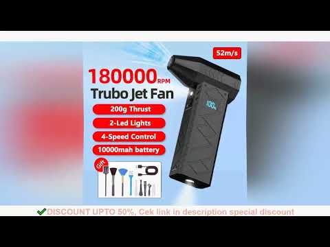 DEAL Mini Turbo Jet Fan, 180000 RPM Mini Air Blower Handheld Electric Brushless Motor Violent Blower