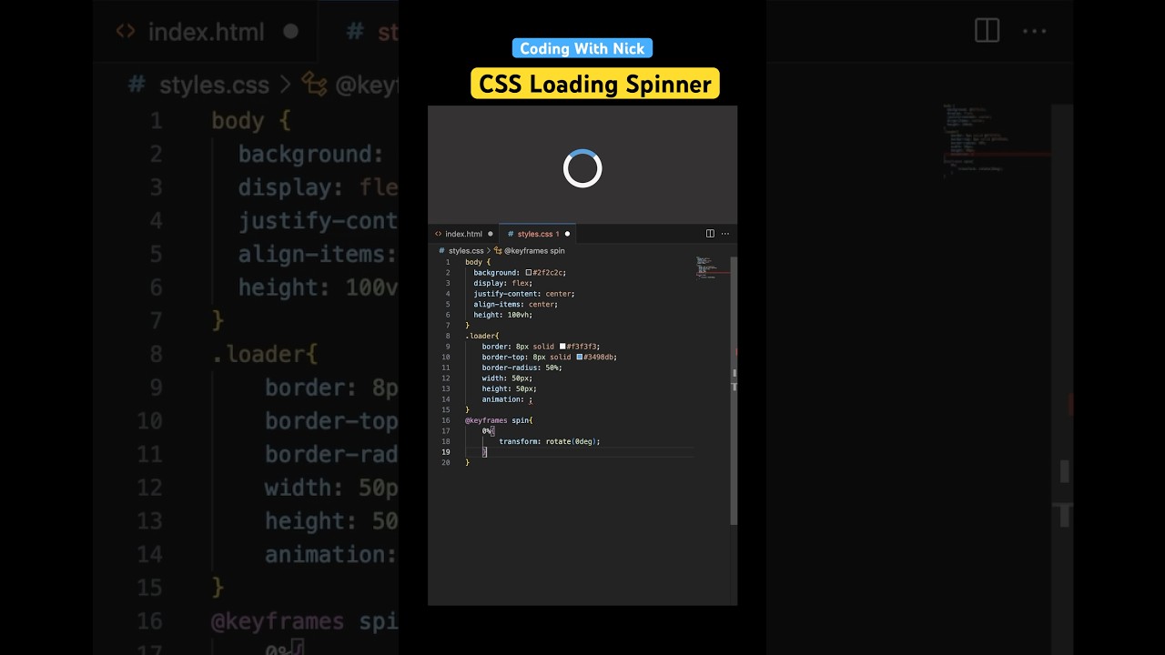 Create a CSS Loading Spinner in 30 Seconds | Easy Tutorial #Shorts #spinner #cssloader #htmlcss
