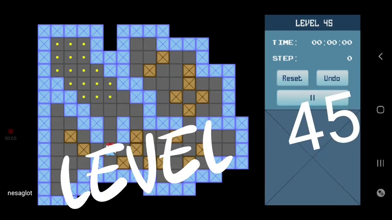 Classic Sokoban Level 45 | without UNDO | Solution 1 - 90