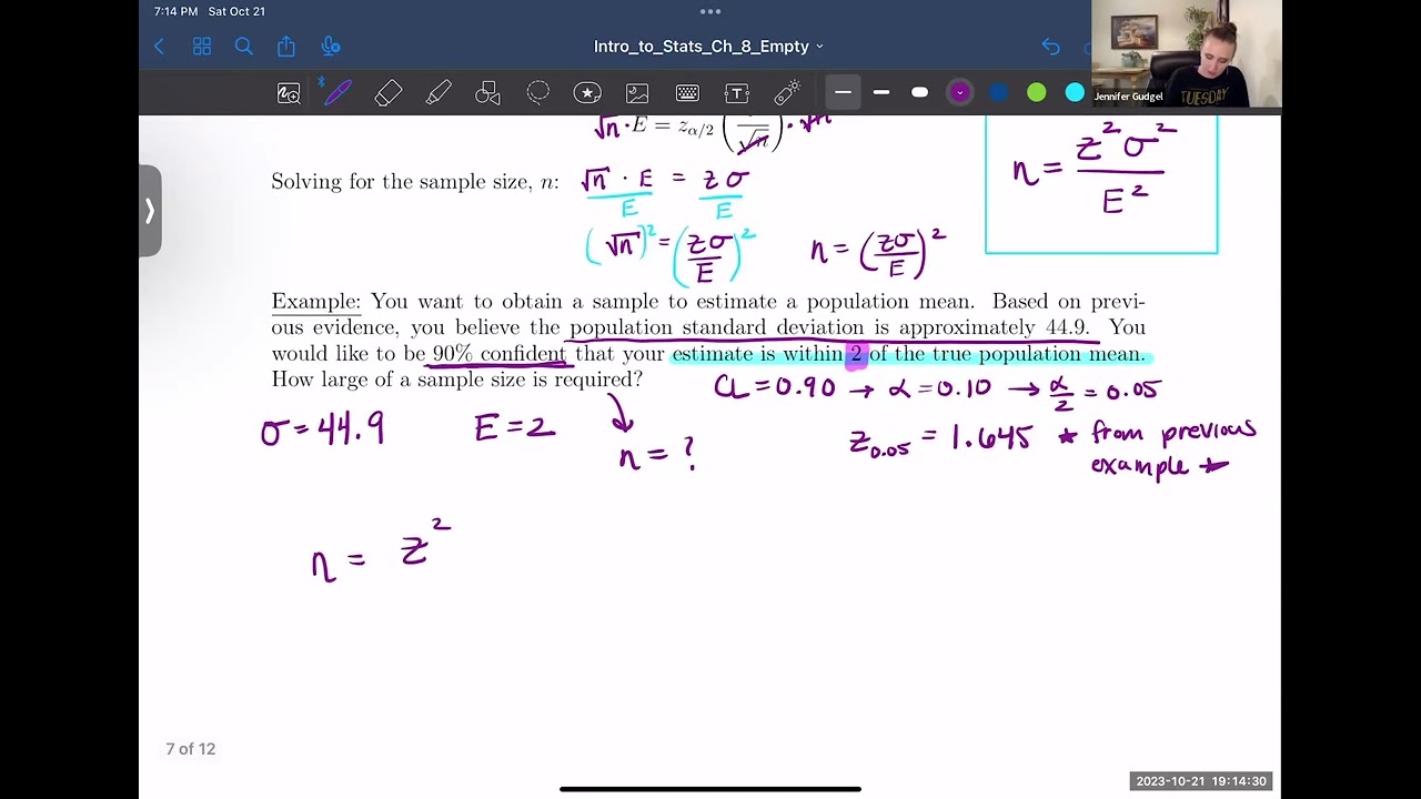 Intro to Stats Chapter 8 Video 12