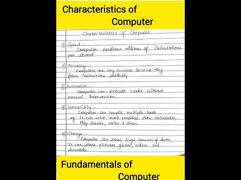 Characteristics of Computer|Fundamentals of Computer