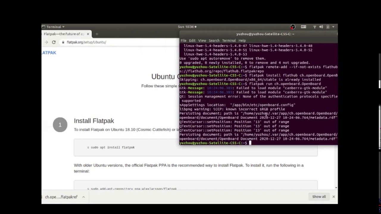 How to download and install OpenBoard (White Board for School ) App on Ubuntu using Flatpak