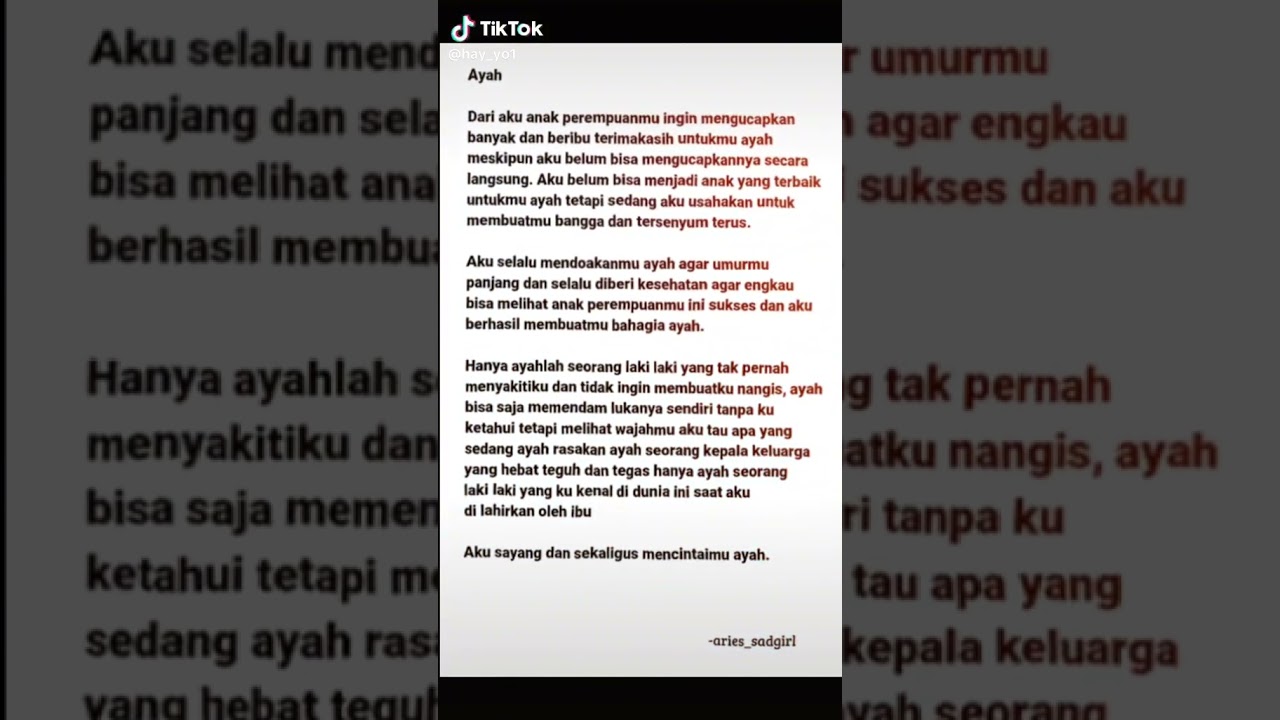 Surat untuk hari ayah