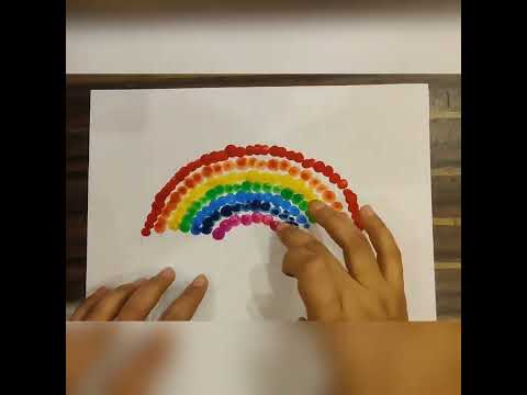 finger printing rainbow for kids | easy finger painting #short #shorts #shortvideo #youtubeshorts