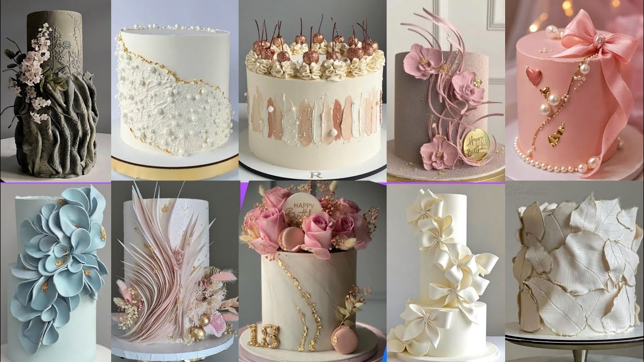 Tasteful Birthday cakes | Fondant cake designs with 3d Flower decoration 