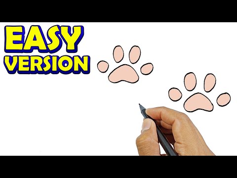 How to draw a cat paw print step by step simple step | Simple Drawings
