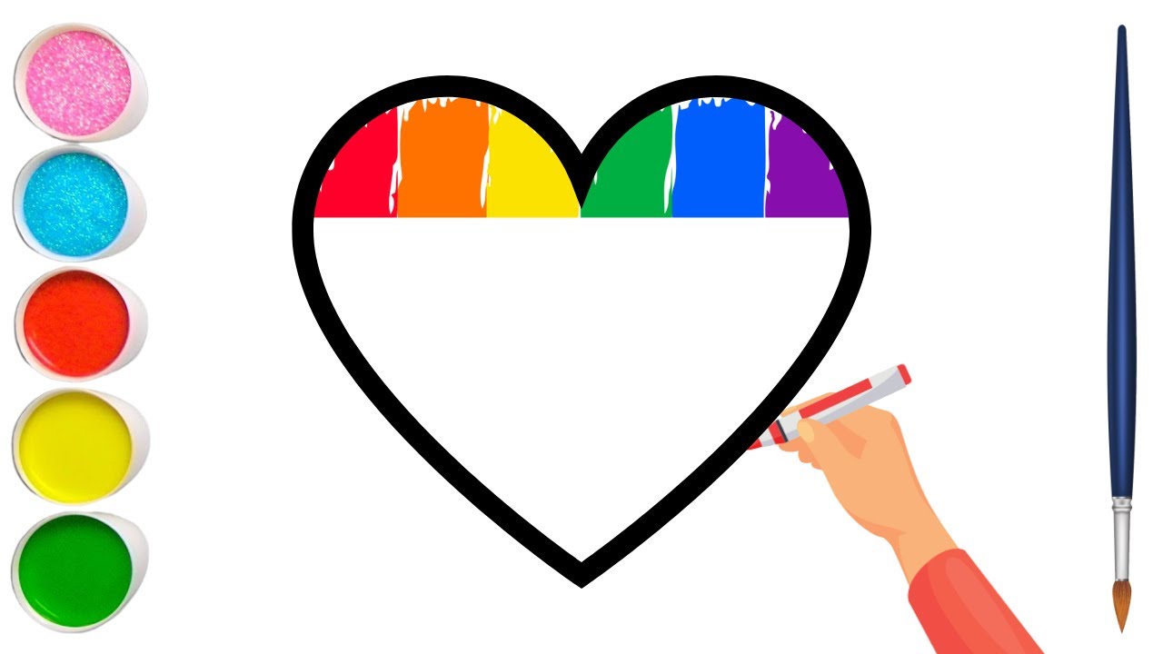 Rainbow Heart Coloring - Relaxing Art for Kids