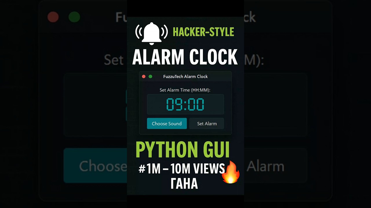 🔔 Hacker-Style Alarm Clock in Python! | FuzzuTech GUI 🔥 Wake Up the Viral Way!