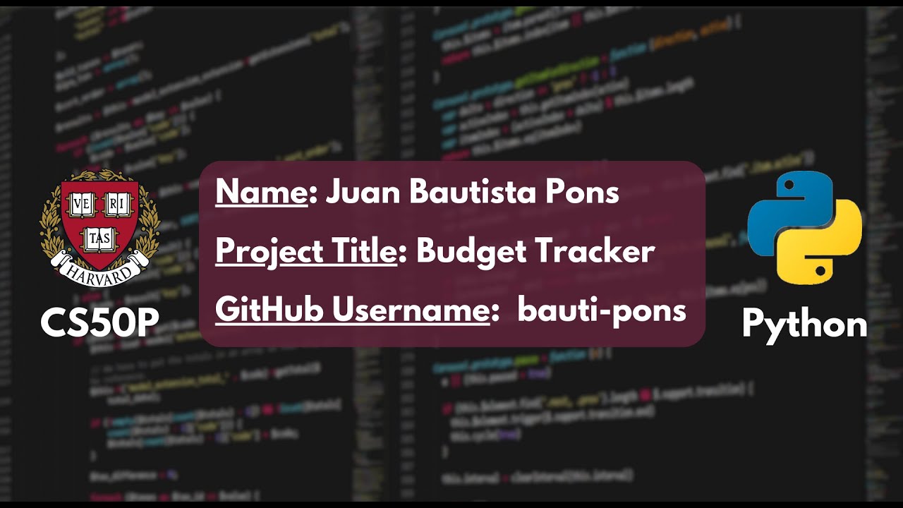 CS50P Final Project - Budget Tracker