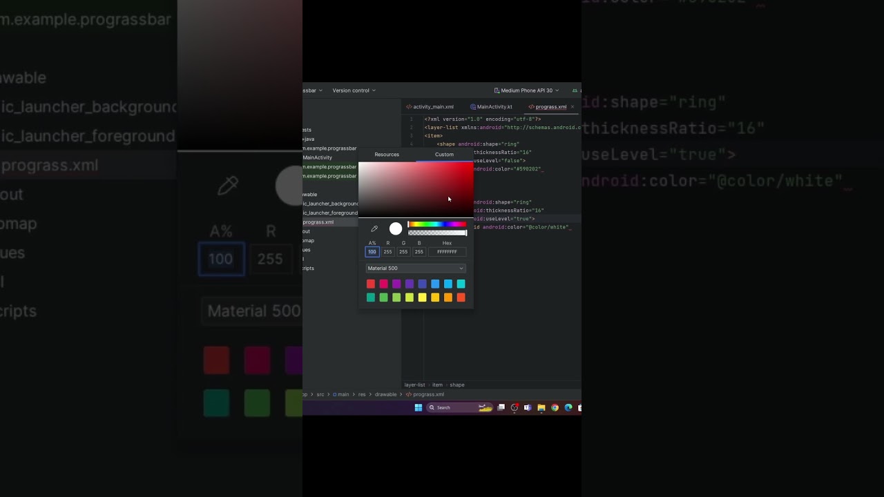 custom circular progress bar in android #programming #androiddevelopmentkotlin #coding