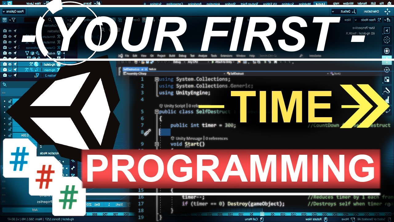 UNITY Coding For TOTAL NOOBS (Variables, Conditions, & Destruction)