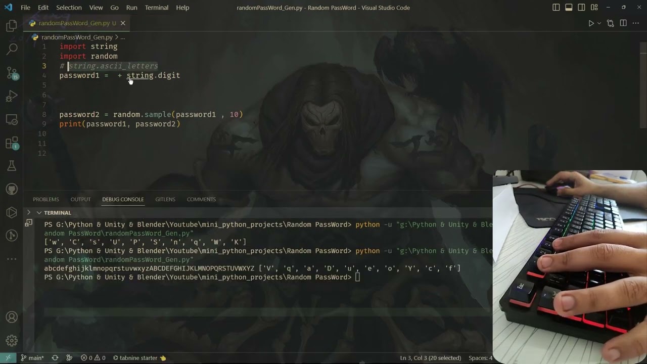 ASMR Programming - Random PassWord Generator [Simple]  - No Talking