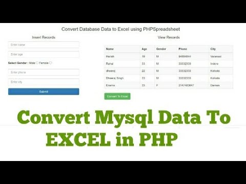 How to Export SQL/MYSQL Data to EXCEL using PHP | MySQL Data into EXCEL | PHPSpreadsheet