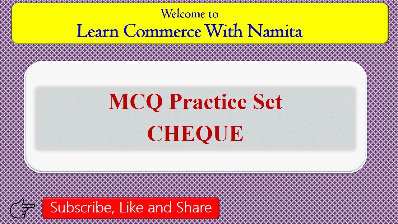 Important MCQs on Cheque | Banking Awareness| IBPS