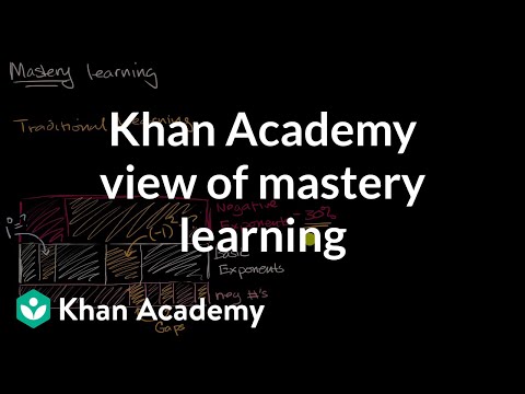 Khan Academy view of mastery learning