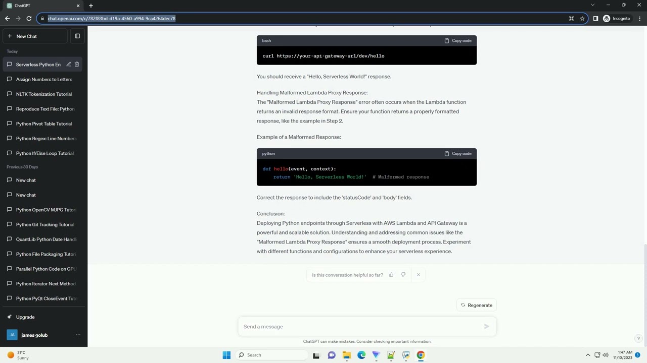 Malformed Lambda proxy response deploying python endpoints through serverless