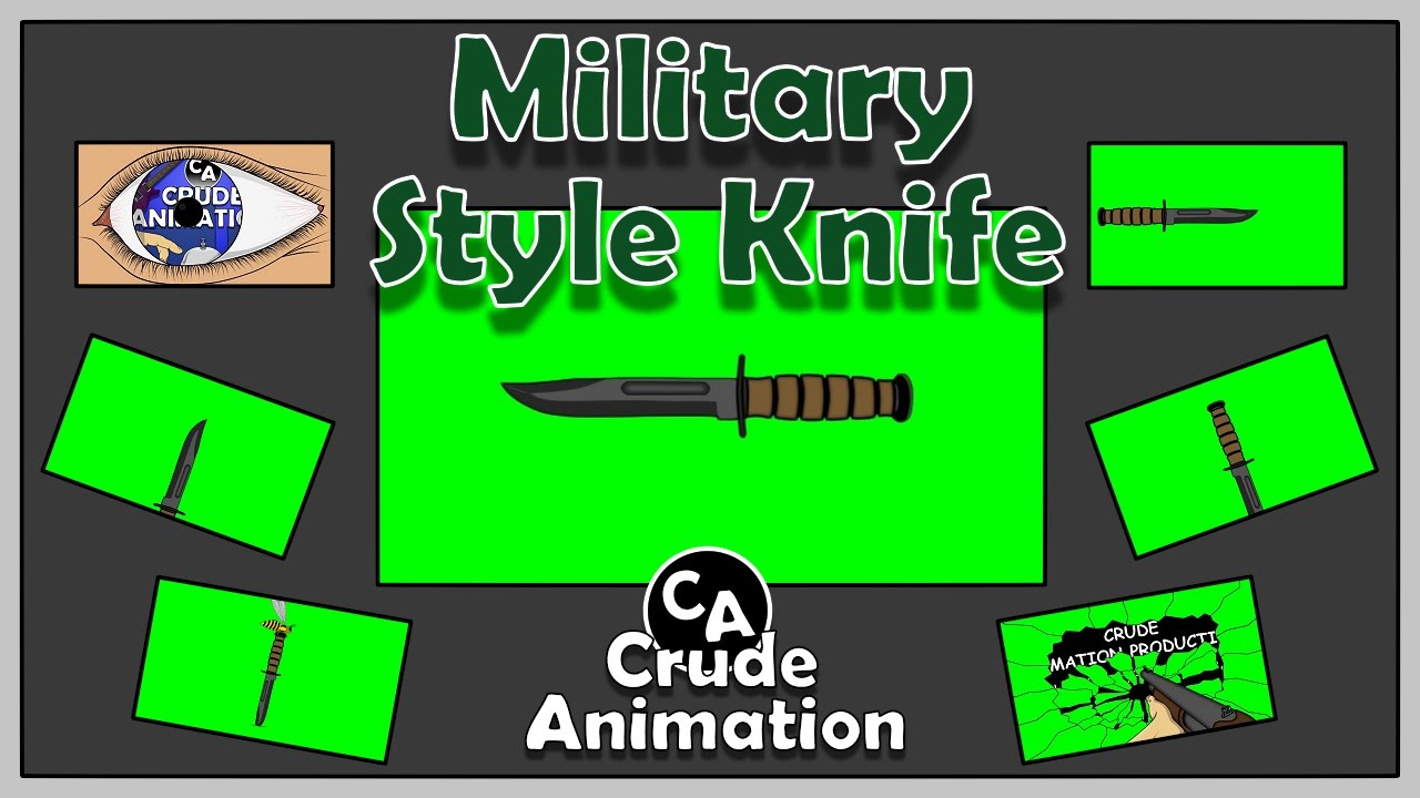 Animated Military Style Knife, + Free Green Screen Download