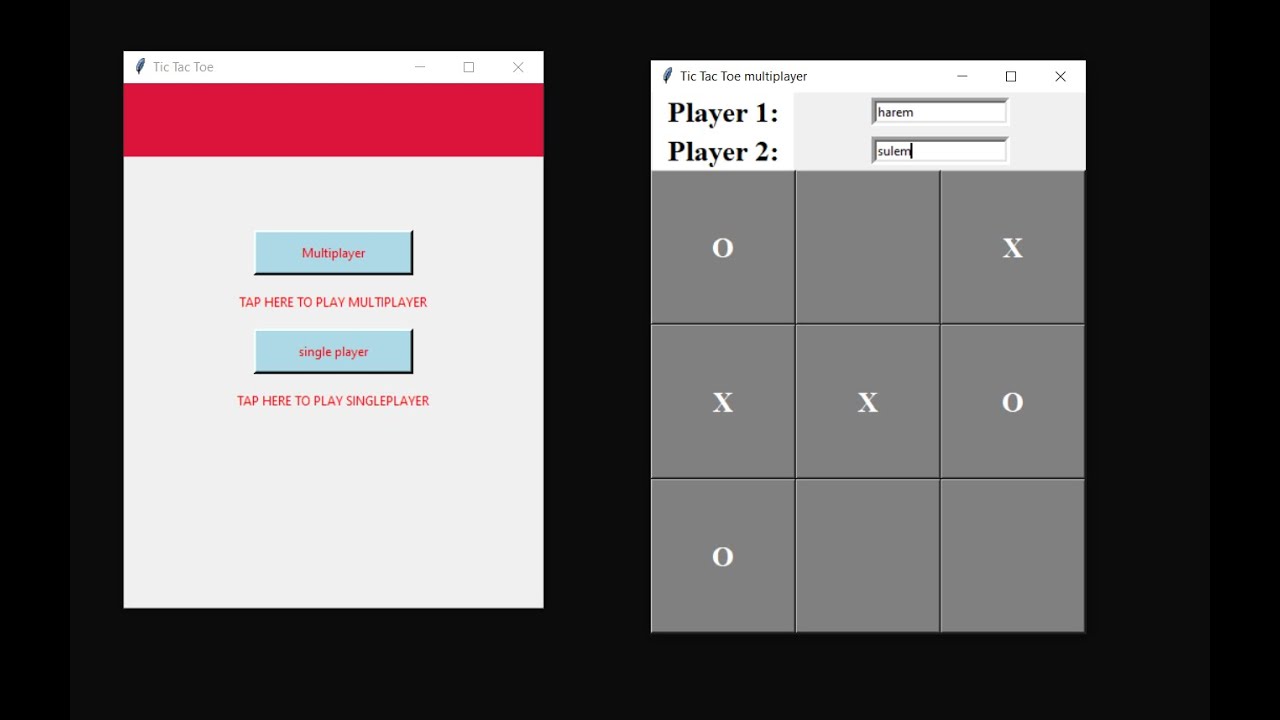 Multiplayer TICTACTOE In PYTHON With Source Code | Source Code & Projects