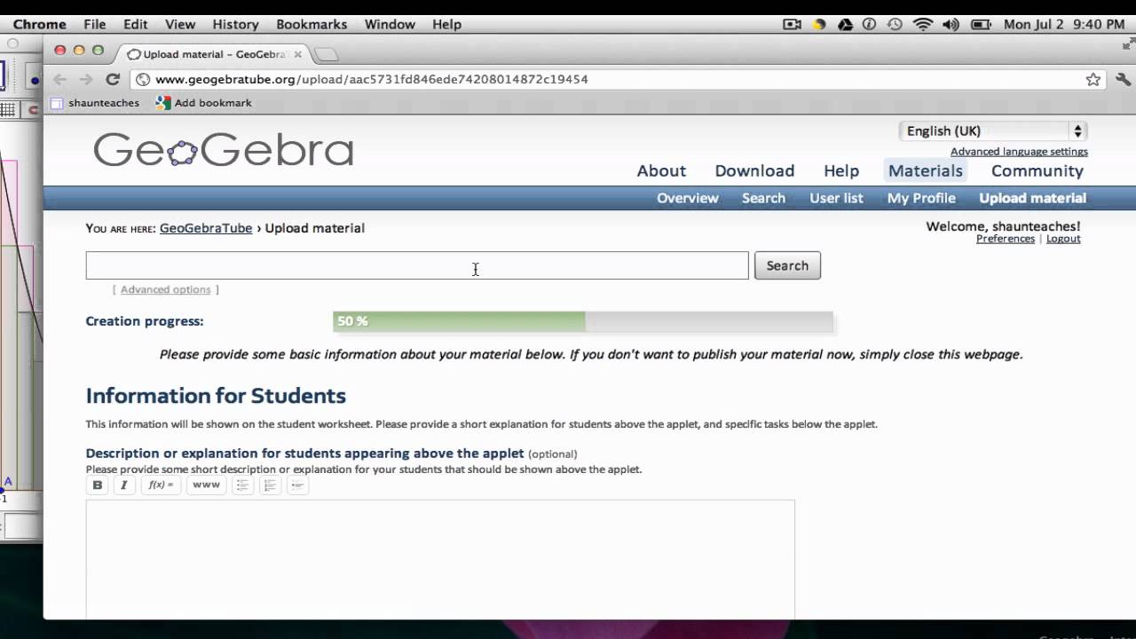 Geogebra - Creating a Dynamic Worksheet