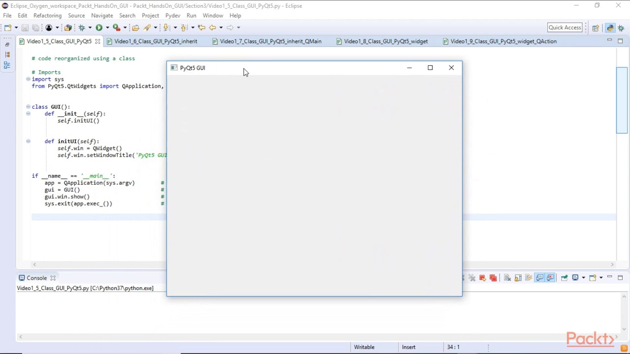 Hands-On Python 3.x GUI Programming: Creating Our First GUI with PyQt5|packtpub.com