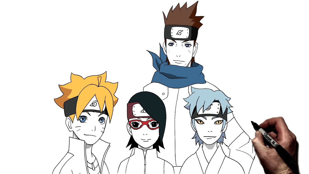 How To Draw Team 7 | Step By Step | Boruto