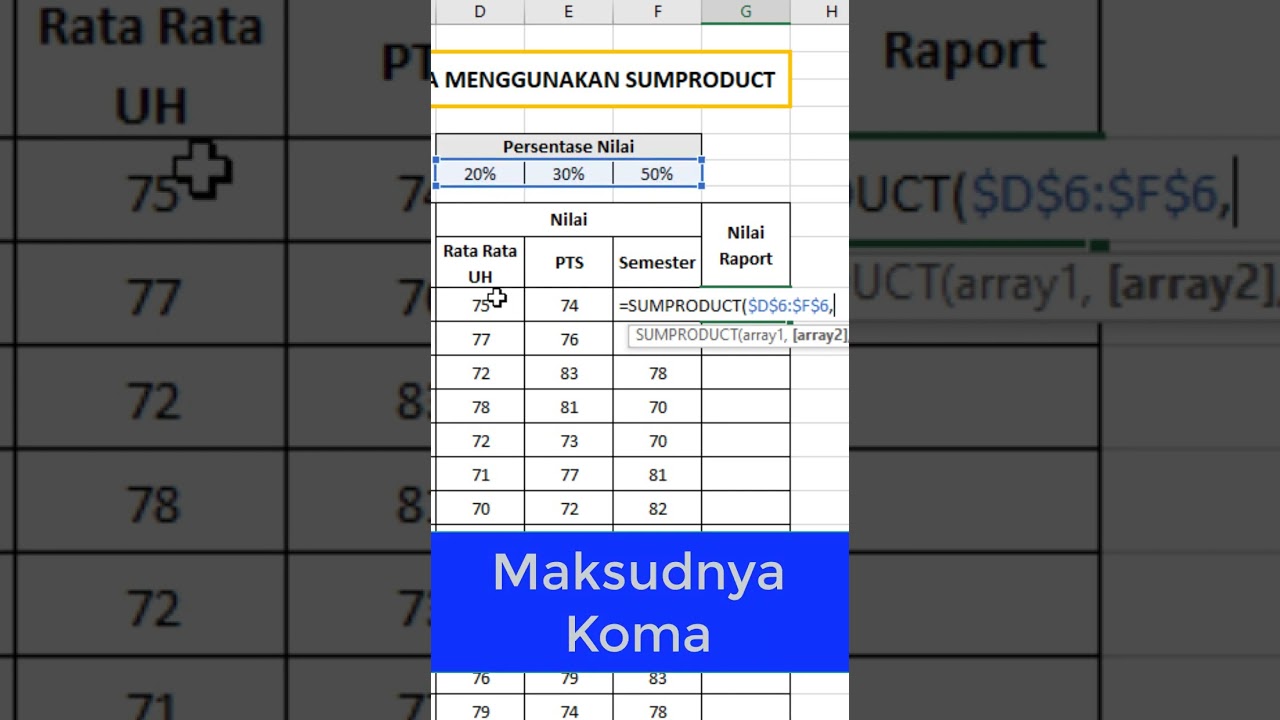 Trik Excel : Cara Mudah Mencari Nilai Raport Siswa di Excel #jagoexcel #belajarexcel #excelindonesia