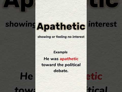 Apathetic | meaning | example | #pronounce #howtopronounce #english #shorts @wordsofwisdomstories