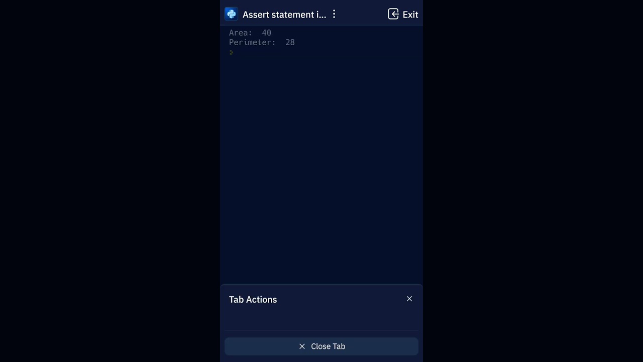 Simple Python Code || Using Assert statement in python || #python #cpython #programming