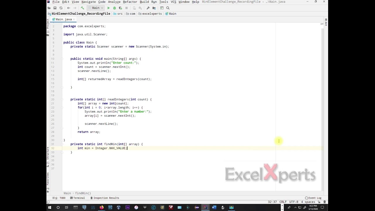 Java Minimum Array Element - Michael Pomeroy