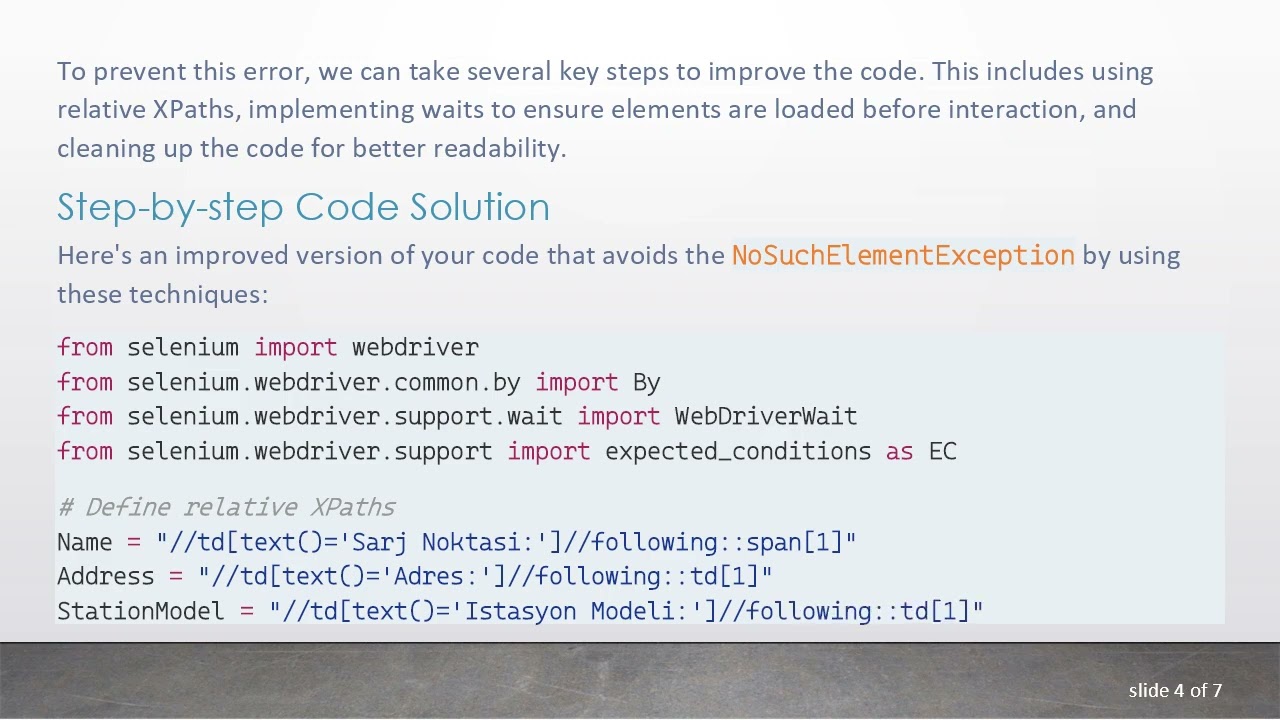 Resolving NoSuchElementException Error in Selenium with Python