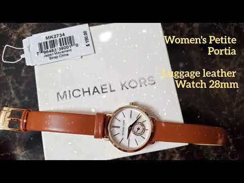 Michael kors Women's Petite Portia Leather Strap watch28mm My everyday simple watch #michaelkors #mk