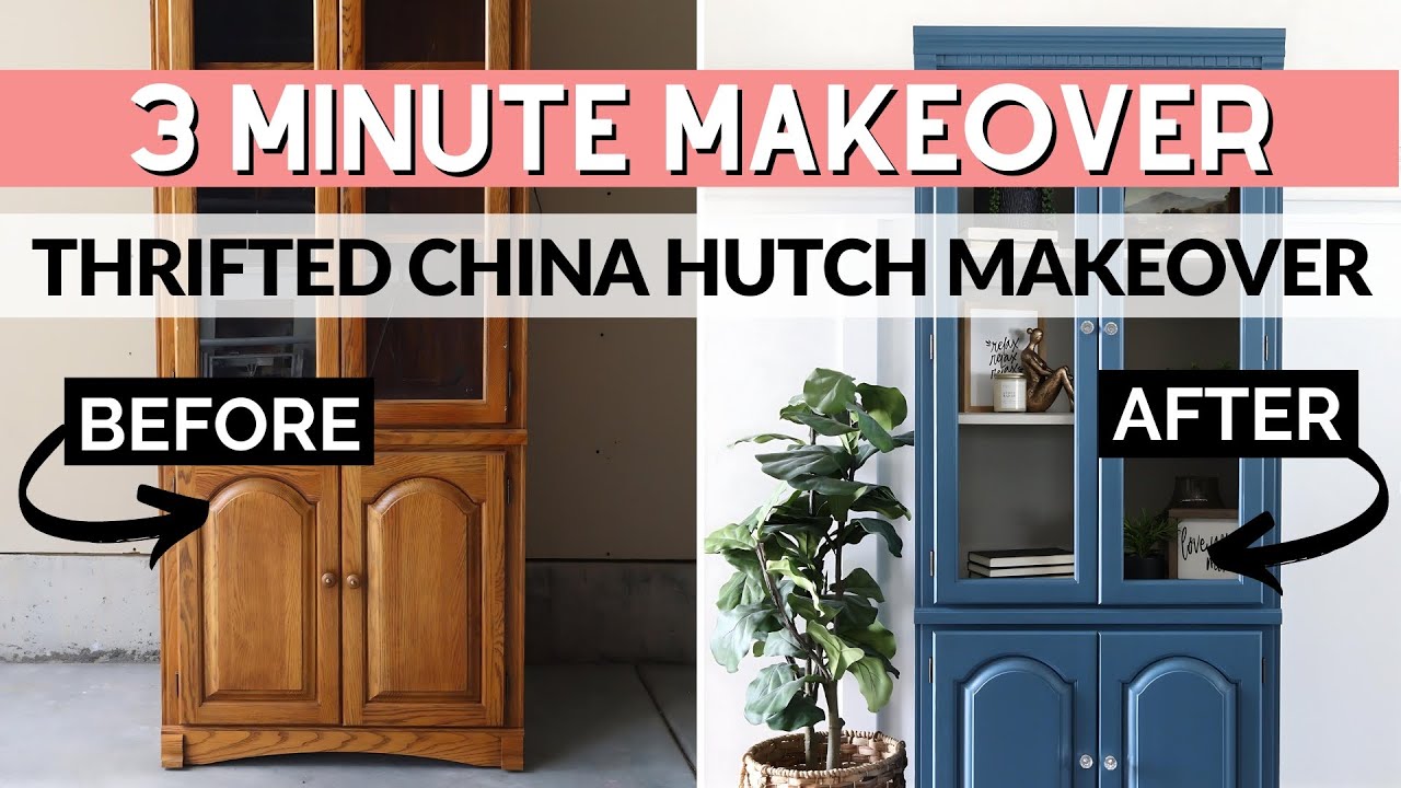 Thrifted China Hutch Makeover | 3 Minute Makeover