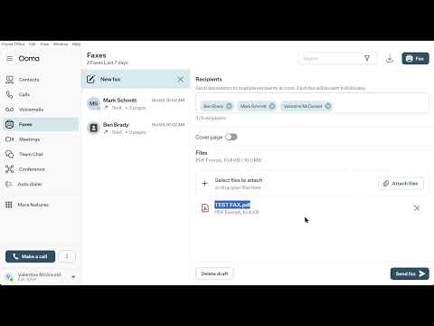 Ooma Office Tutorial: Faxes Module - Sending Faxes to Multiple Recipients