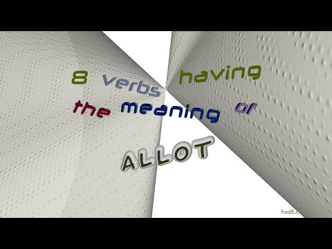 allot - 8 verbs which are synonym of allot (sentence examples)