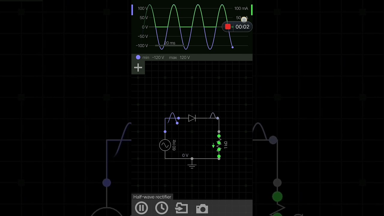 Single diode rectifier | Using Everycircuit