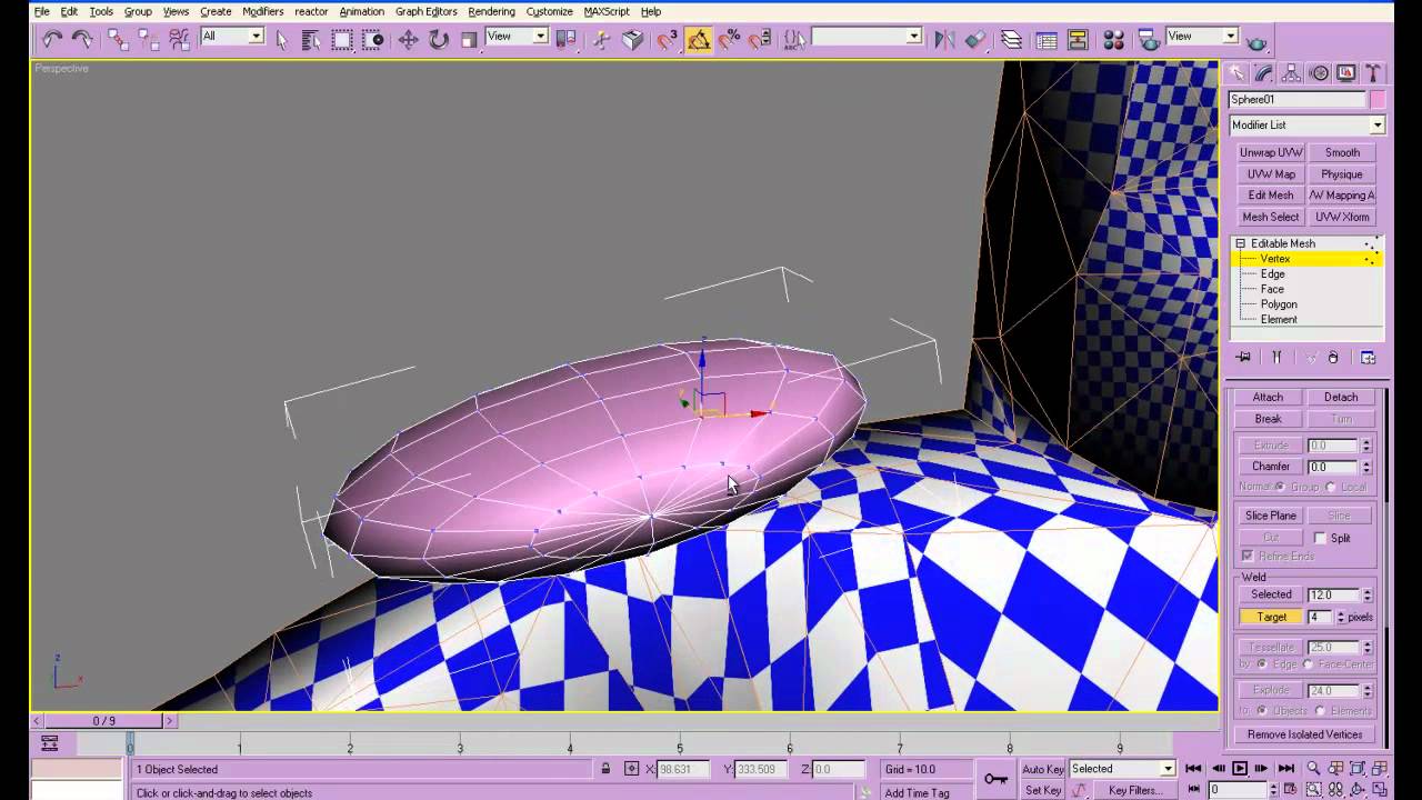 Tutorial: 3D Studio Max - modeling, welding vertices