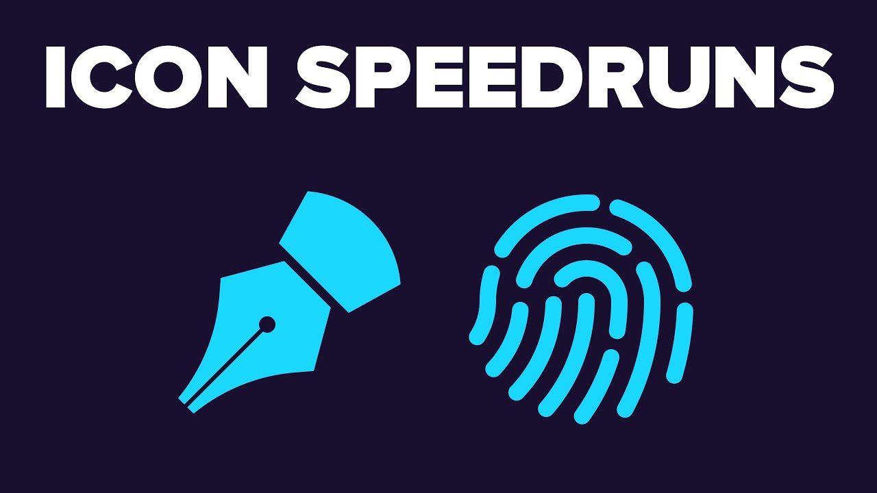 Icon speedruns: Fountain pen and fingerprint