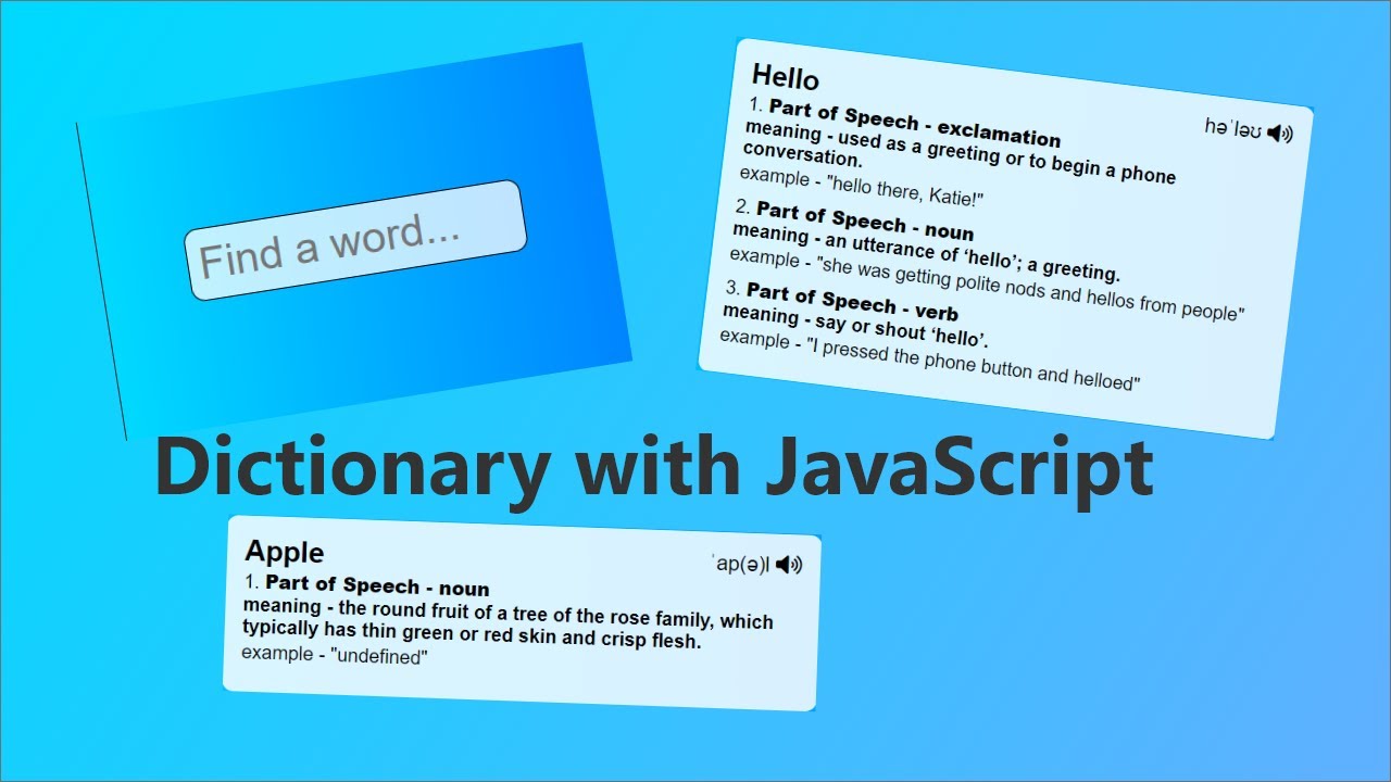 Dictionary with HTML CSS JavaScript | Childish Coder