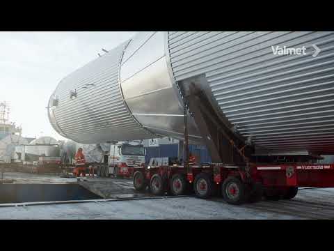 Valmet’s flash dryer system delivery to SCA Ortviken mill site arriving in Sundsvall, Sweden