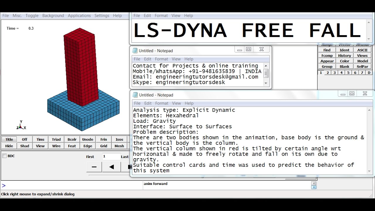LS-Dyna Tutorial Video | Gravity load | Free fall | GRS |