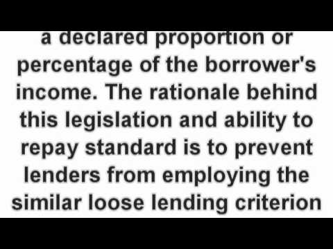 Ability to Repay - What is the DEFINITION? - Video Dictionary by Subjectmoney.com