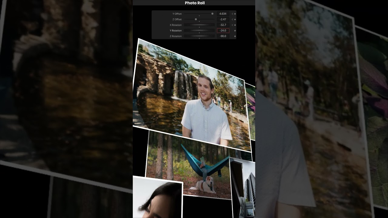 Create a cinematic photo display with Photo Roll for #DavinciResolve