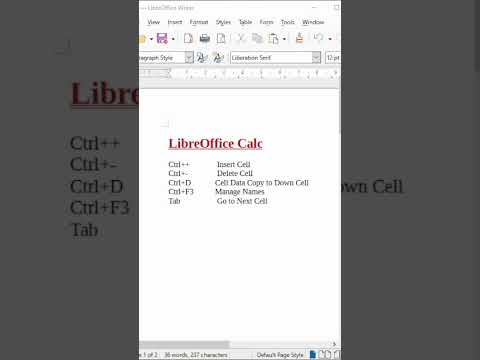 LibreOFFICE Calc shortcut keys #libreofficecalc #libreoffice#shortcutkeys #shortcut