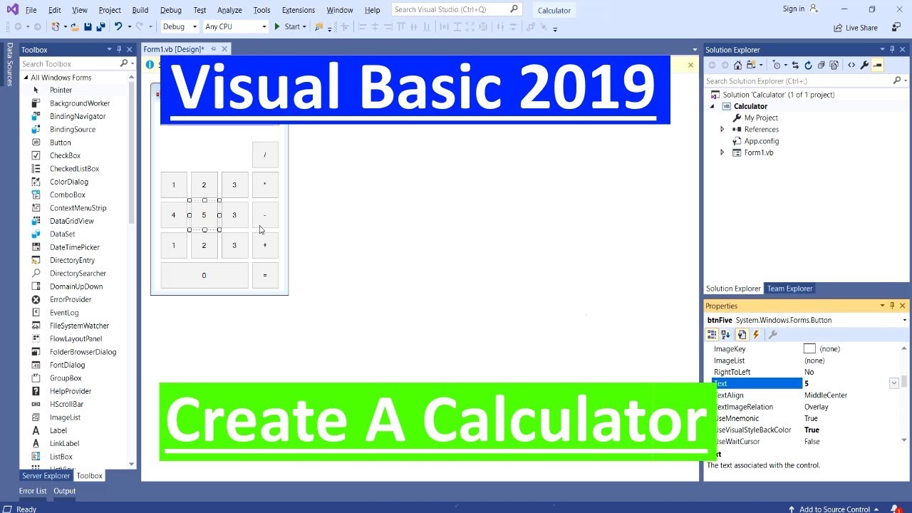 Introduction to Visual Basic Series  - Simple Calculator Application